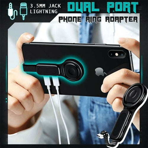 Dual Port Phone Ring Holder Adapter for Lightning Jack Adapter – SCAPE